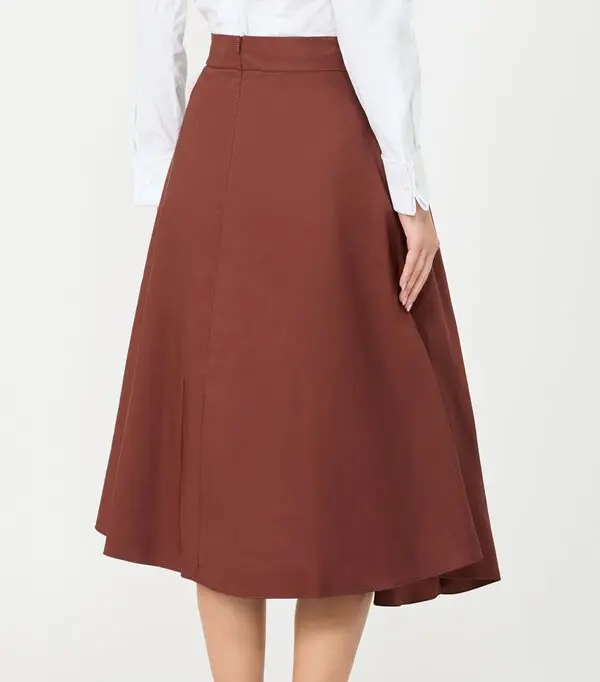 Max Mara Pleated Asymmetric Midi Skirt