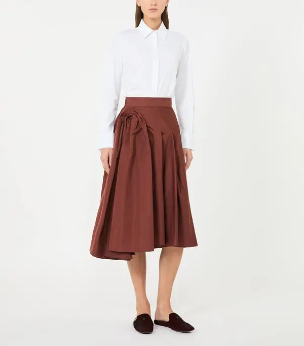 Max Mara Pleated Asymmetric Midi Skirt