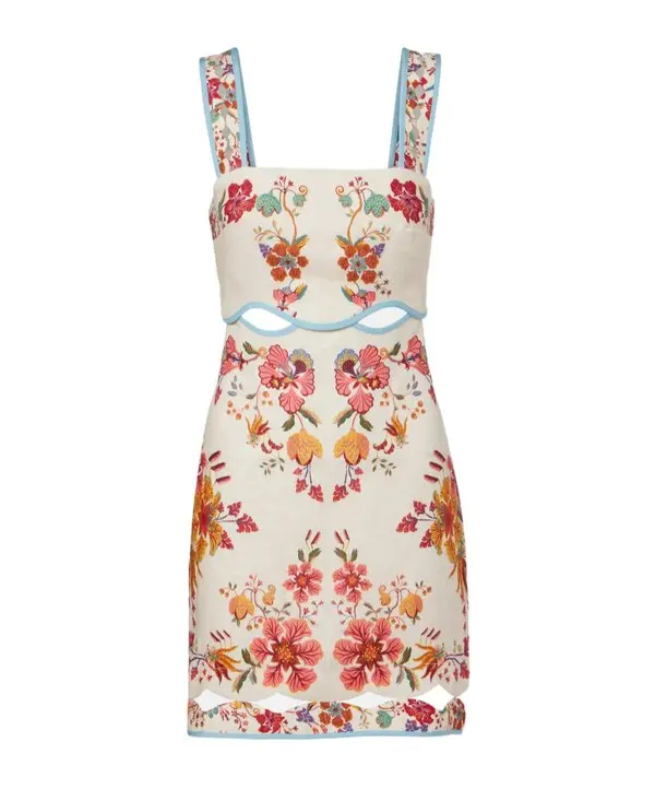 Farm Rio Short Floral Linen Dress