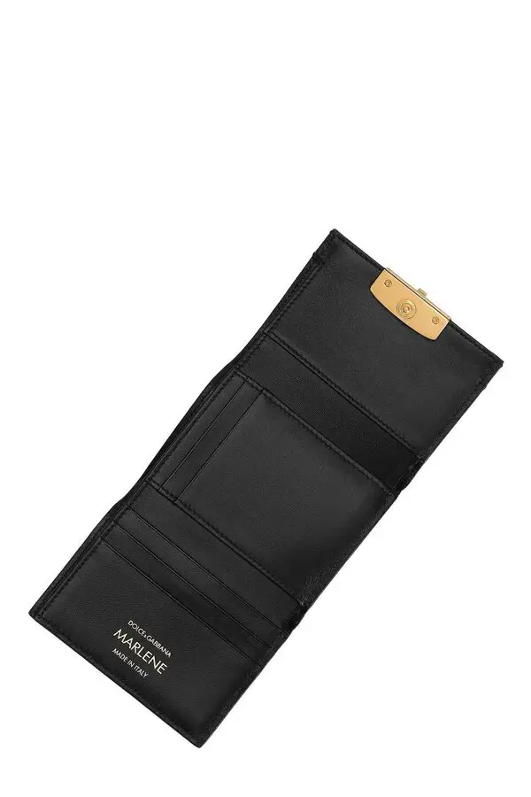 Dolce & Gabbana Dolce Gabbana Marlene Logo Stamp Wallet - Black