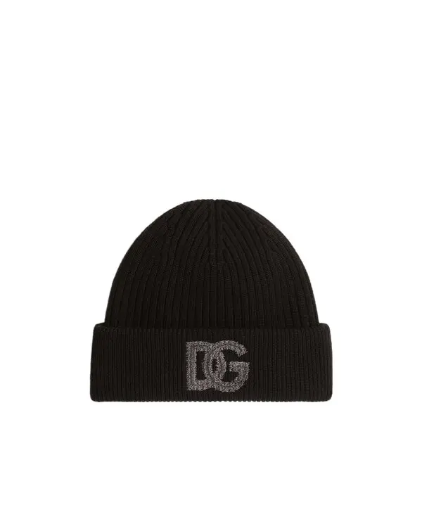 Dolce & Gabbana Dolce Gabbana Ribbed Logo Beanie Hat