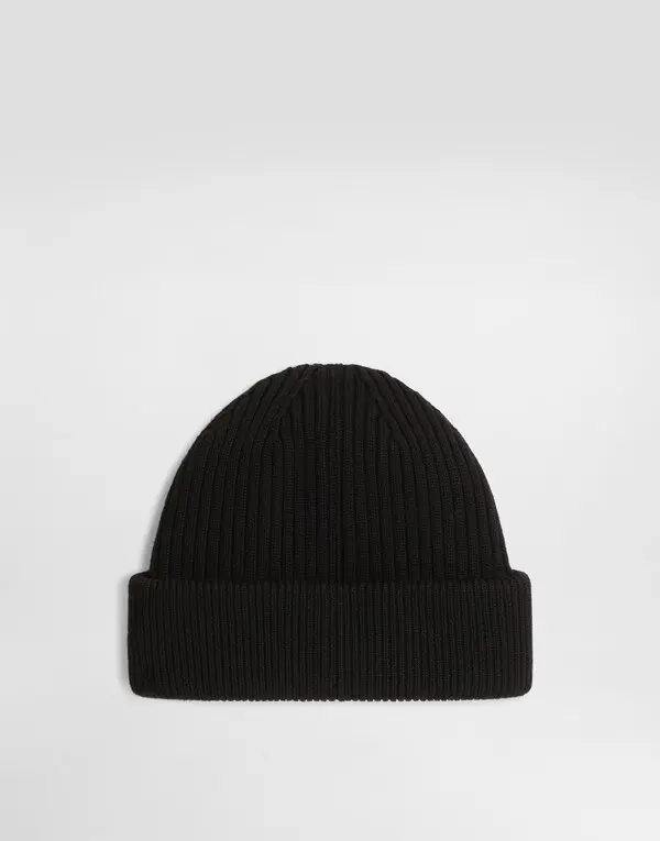 Dolce & Gabbana Dolce Gabbana Ribbed Logo Beanie Hat