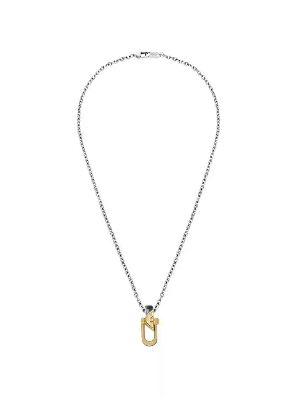 Emporio Armani Logo-pendant Cable-link Necklace