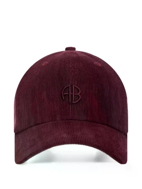 ANINE BING Jeremy Baseball Cap Ab Corduroy Fig - Red