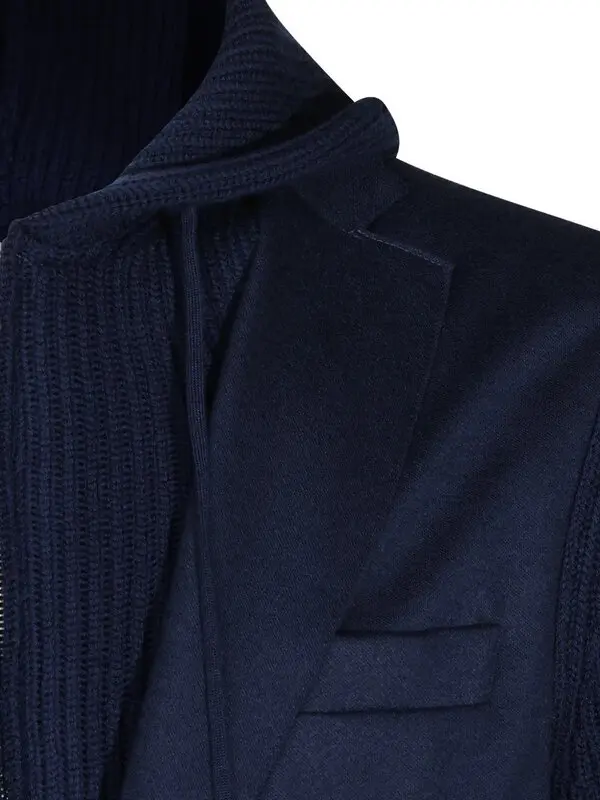 Eleventy Knit Panel Hooded Jacket