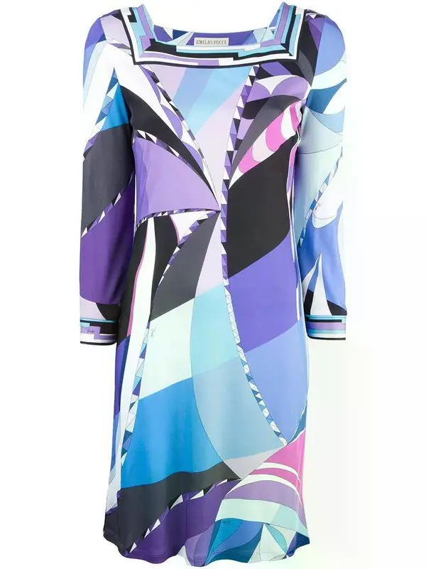 Emilio Pucci Psychedelic Print Dress - Blue