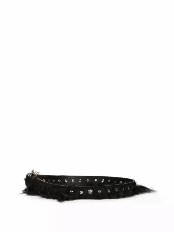 THUG CLUB Maine Faux-fur Studded Belt