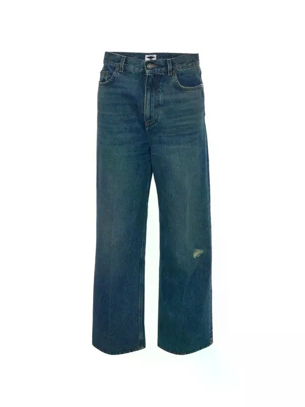 Dior Distressed Wide-leg Jeans