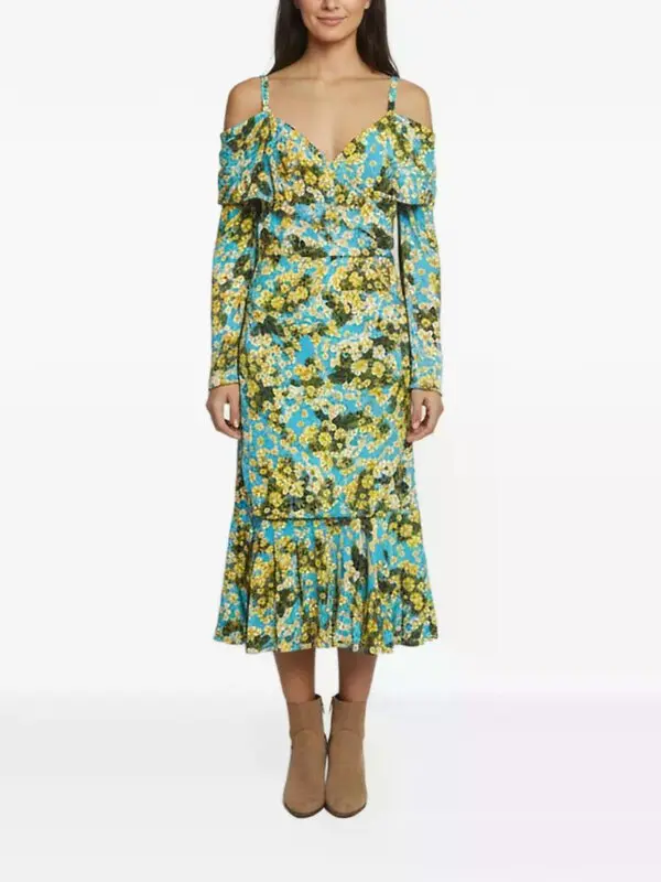 Dolce & Gabbana Floral-print Ruffled Midi Dress