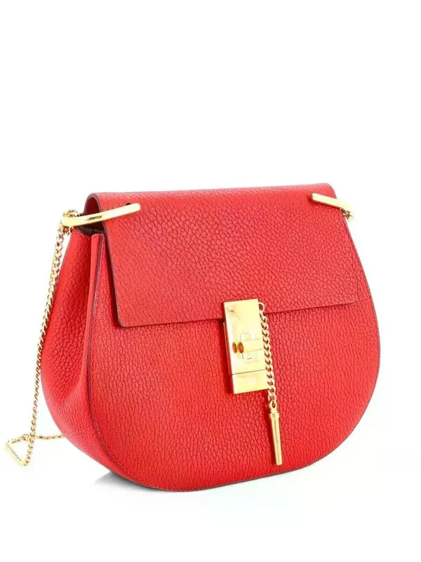 Chloé Drew Leather Small Crossbody Bag - Red