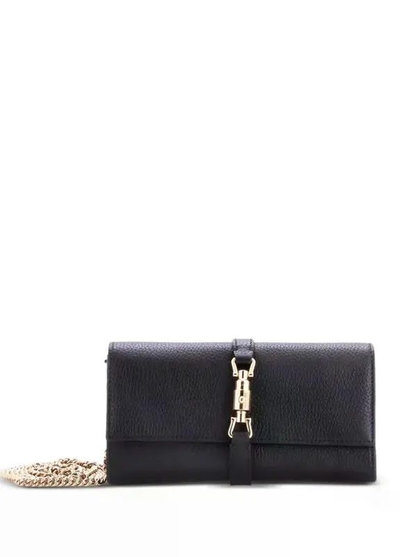 Gucci Jackie 1961 Continental Chain Wallet Leather Crossbody Bag - Black