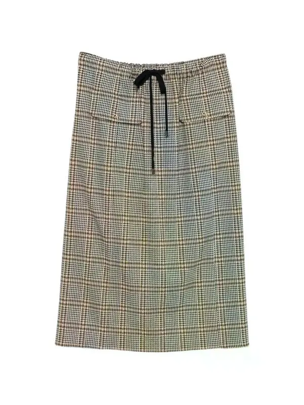 Fabiana Filippi Check-print Drawstring Midi Skirt - Neutrals