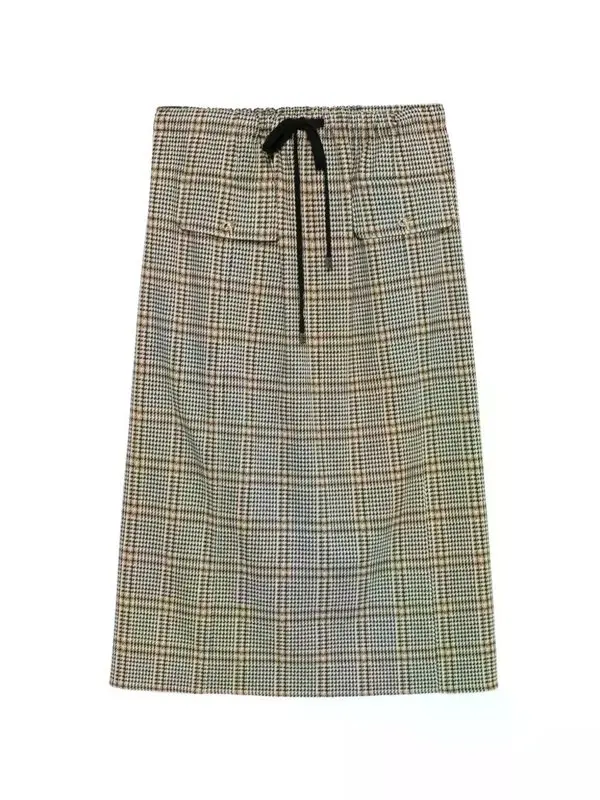 Fabiana Filippi Check-print Drawstring Midi Skirt - Neutrals