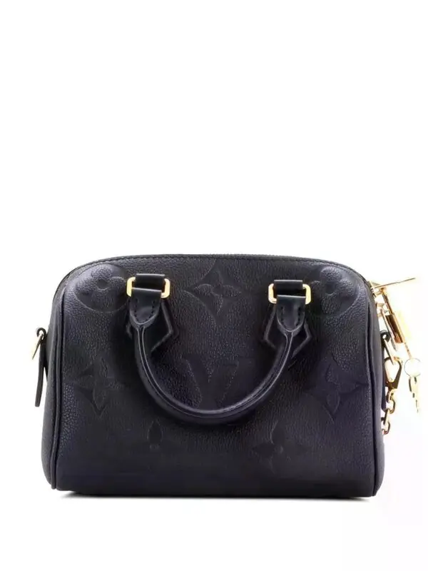 LOUIS VUITTON Speedy Bandouliere Bag Monogram Empreinte Giant 20 Crossbody Bag - Black