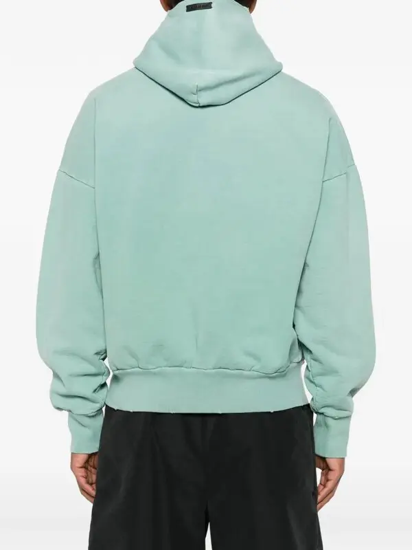 Fear Of God Logo Detailed Long Sleeve Hoodie - Mint Green