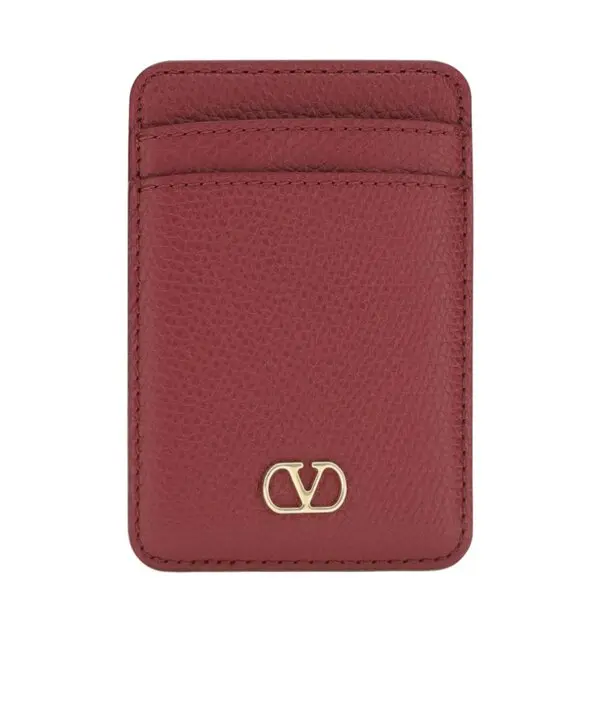 Valentino Garavani Vlogo Signature Magnetic Card Holder - Red