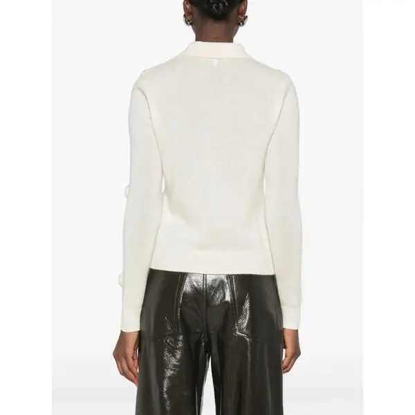 Stine Goya Snail-embellished Polo-collar Cardigan