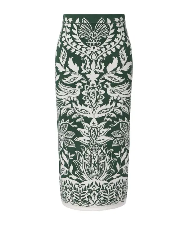 Farm Rio Miranda Intarsia Knitted Midi Skirt
