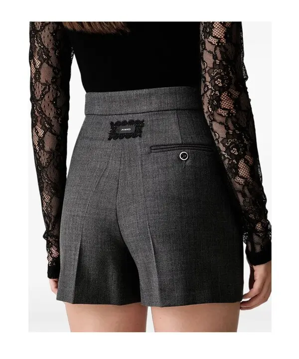 Pinko Herringbone-pattern Tailored Shorts