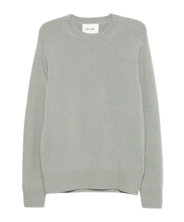 Soft Goat Long-sleeve Knit Top - Gray