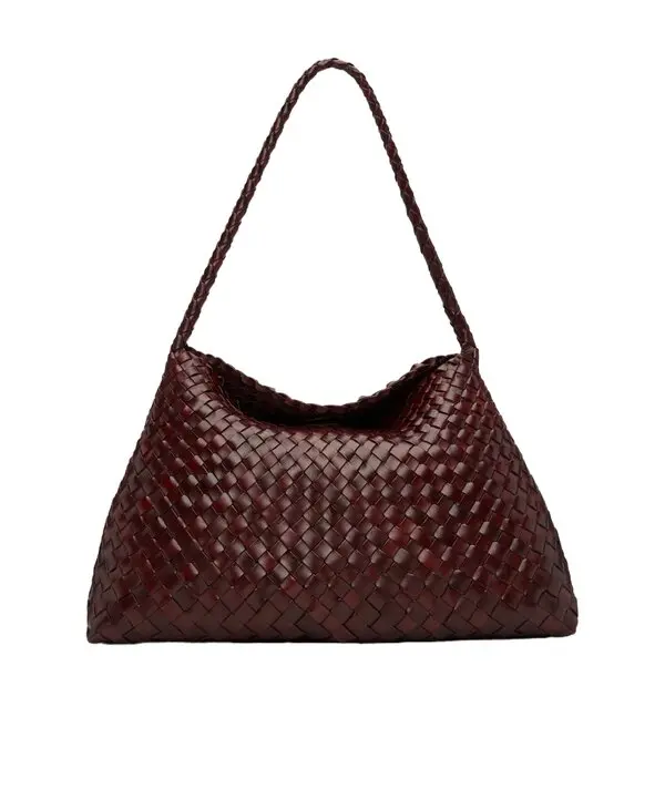 Dragon Diffusion Interwovened Top Handle Bag - Brown