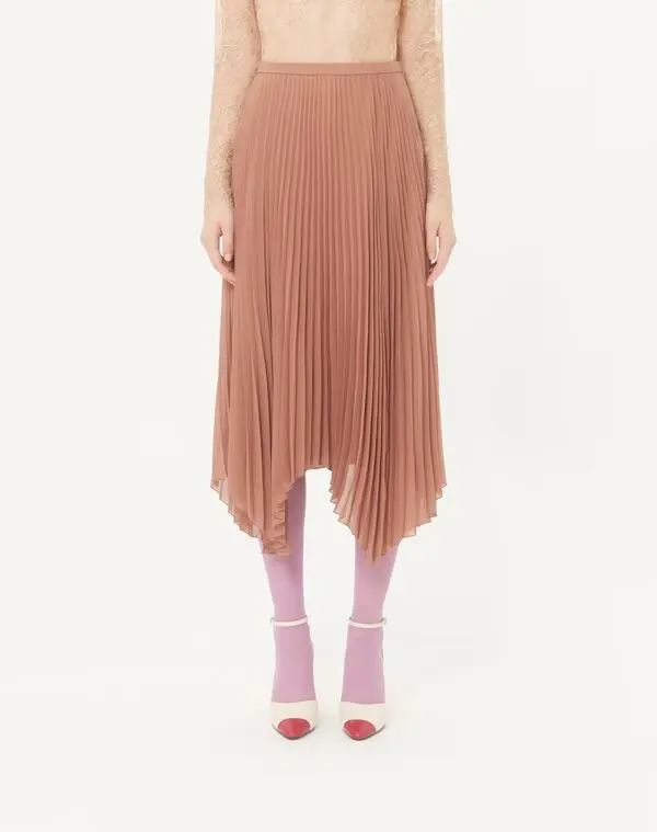 Valentino Garavani Georgette Pleated Midi Skirt - No