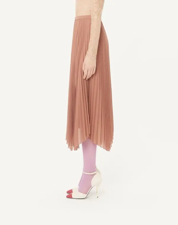 Valentino Garavani Georgette Pleated Midi Skirt - No