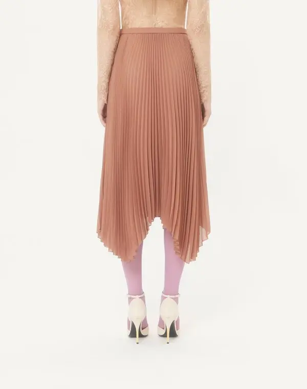Valentino Garavani Georgette Pleated Midi Skirt - No