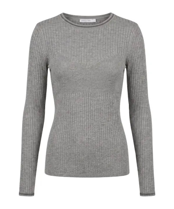 Patrizia Pepe Ribbed-knit Long-sleeve Sweater