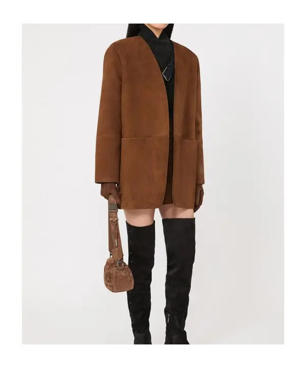 Max Mara Mélange Mohair Cropped Jumper Dark Grey