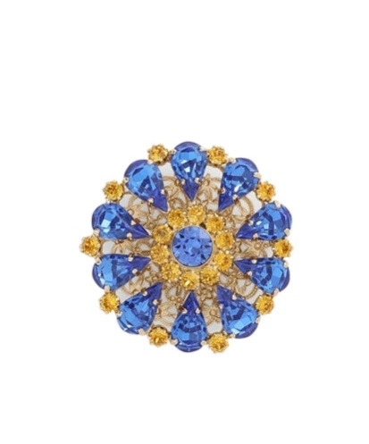 Dolce & Gabbana Dolce Gabbana Floral Motif Brooch - Blue