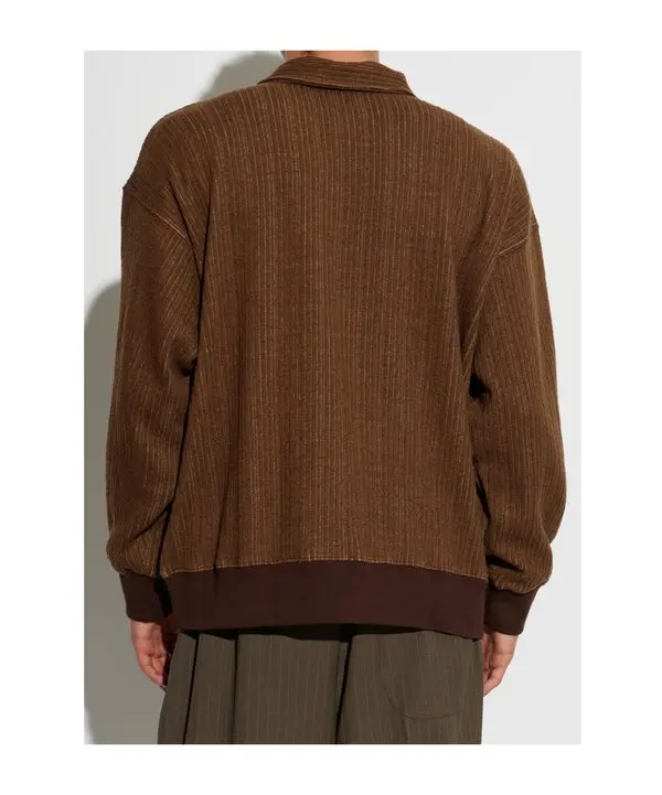 SONG FOR THE MUTE Half-zip Ribbed-knit Sweater