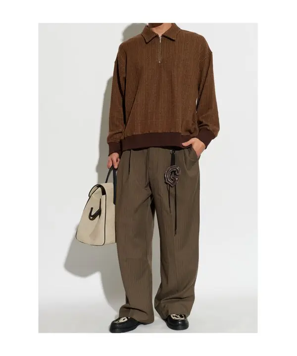 SONG FOR THE MUTE Half-zip Ribbed-knit Sweater