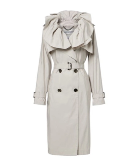 Burberry Ruffled Trench Coat - White