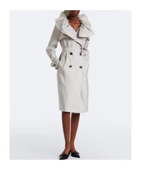 Burberry Ruffled Trench Coat - White