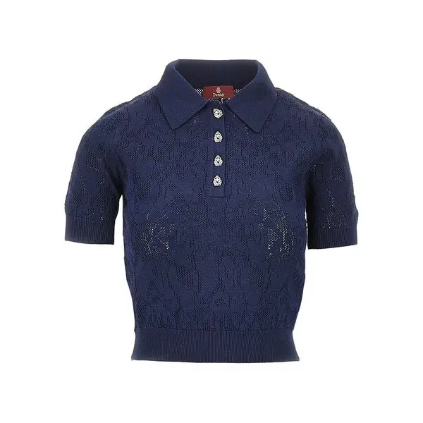 DONDUP Eibizionita Capule Knit Cropped Polo Hirt