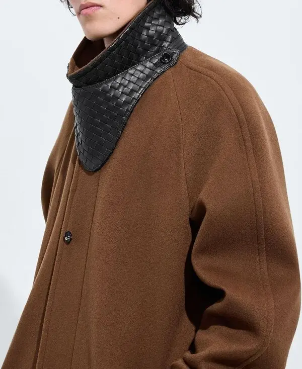 Bottega Veneta Intrecciato Throat Latch Coat