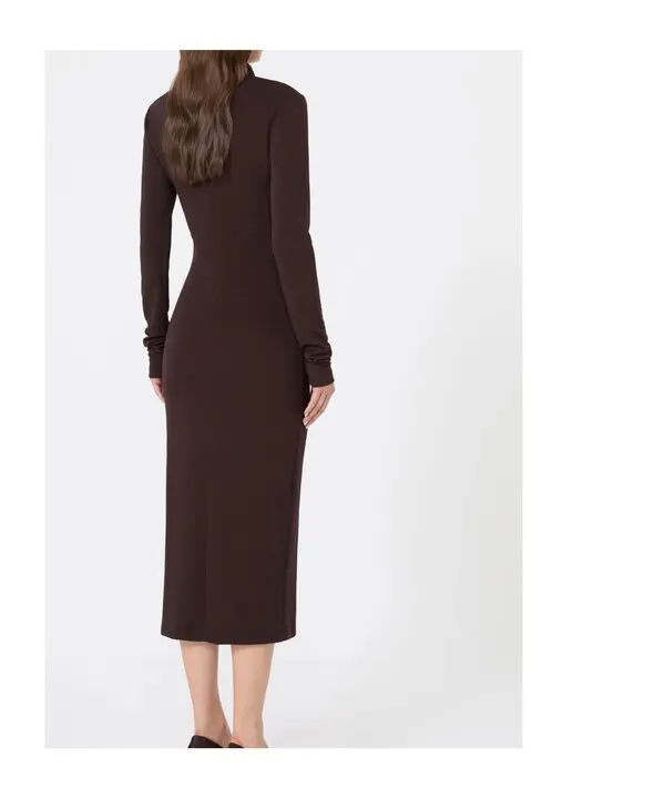 Max Mara Slim Fluid Jersey Dress - Dark Brown