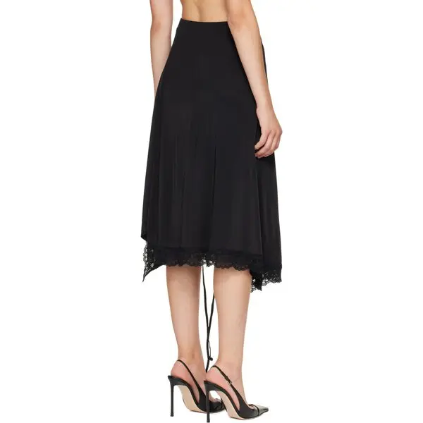 Vetements Lace-trim Asymmetric Midi Skirt