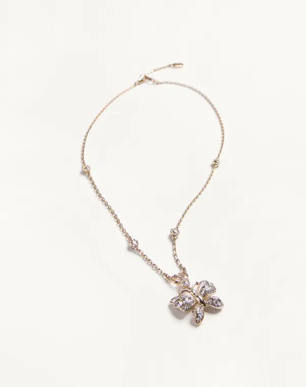 Valentino Garavani Flutterby Metal And Swarovski Crystals Necklace
