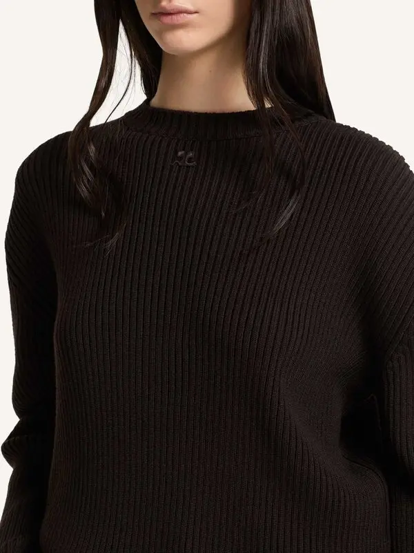 COURREGES Ribbed-knit Merino Sweater