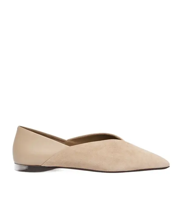 Max Mara Split Leather And Nappa Leather Ballet Flats