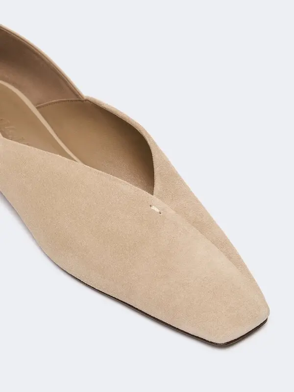 Max Mara Split Leather And Nappa Leather Ballet Flats