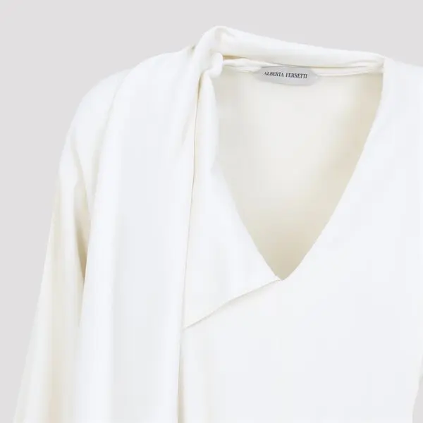 Alberta Ferretti V-neck Satin Dress