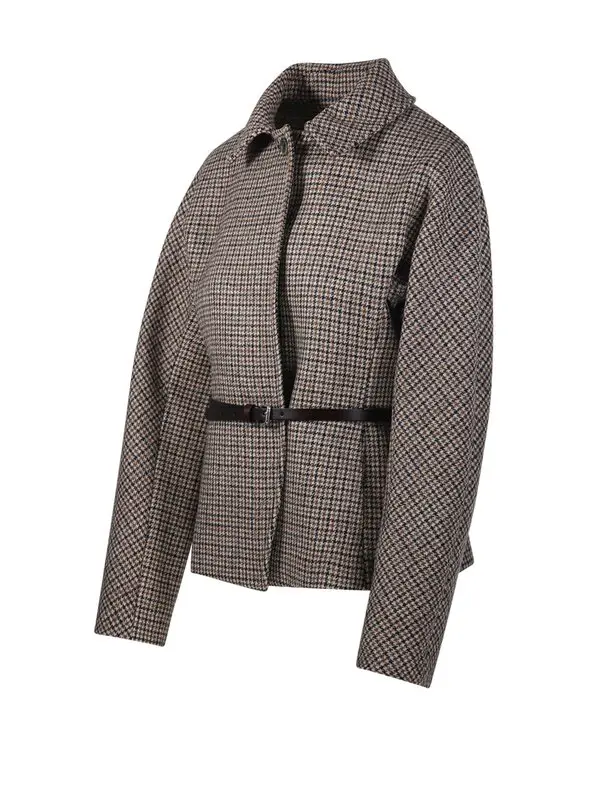 P.a.r.o.s.h Laurie Belted Check Jacket
