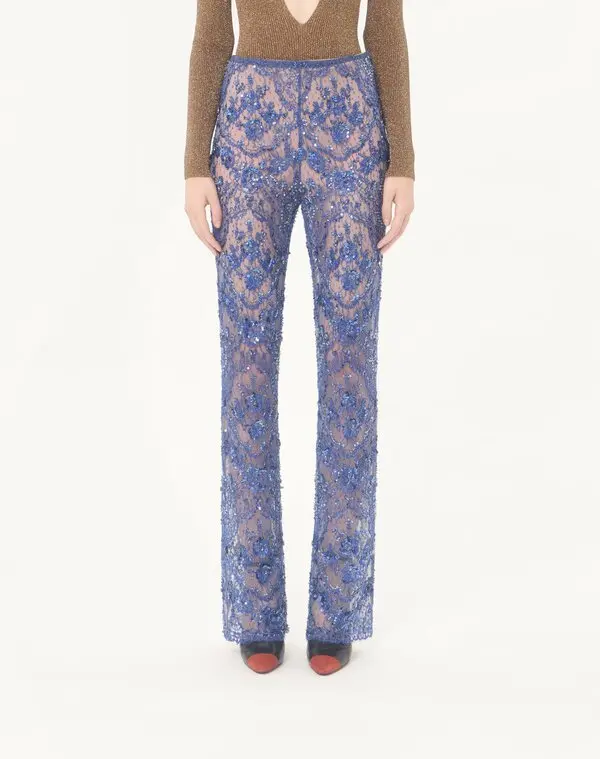 Valentino Garavani Embroidered Lace Pants