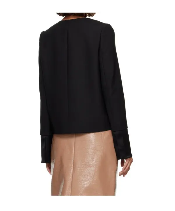 COURREGES Crew-neck Long-sleeve Jacket - Black