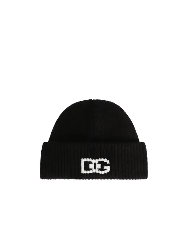 Dolce & Gabbana Dolce Gabbana Ribbed Logo Beanie