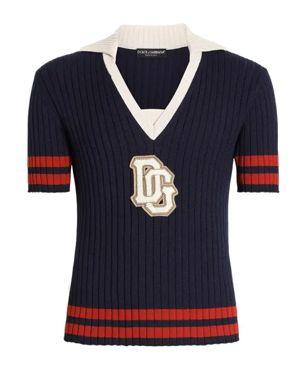 Dolce & Gabbana Dolce Gabbana Logo Patch Ribbed Pullover