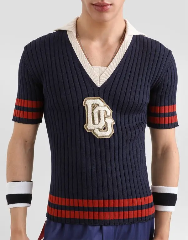 Dolce & Gabbana Dolce Gabbana Logo Patch Ribbed Pullover